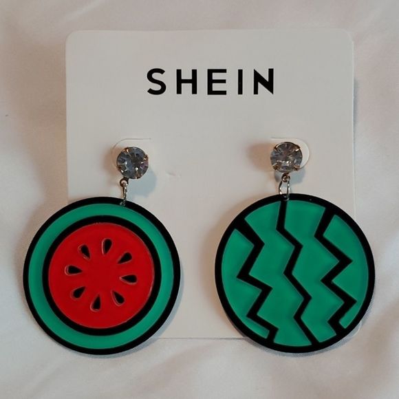 SHEIN | Jewelry | Newacrylic Watermelon Frontback Stud Earrings | Poshmark